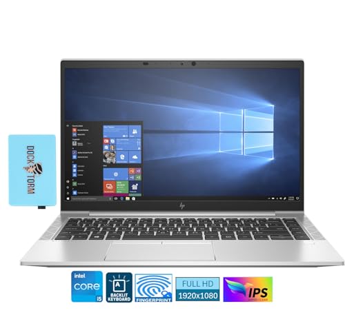 HP EliteBook 840 G7 14.0" FHD IPS Laptop with High Performance Dockztorm USB Dock (Intel i5-10210U 4-Core, 16GB RAM, 512GB PCIe SSD, Intel UHD 620, Backlit KYB, FP, WiFi 6, BT 5.0, Win10P)