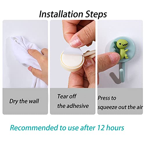 Anller 30 Pack Adhesive Hooks,Wall Cartoon Hooks for Hanging, Utility Removable Wall Hangers Hooks for Shower Room, Bathroom, Kitchen,Multicolor