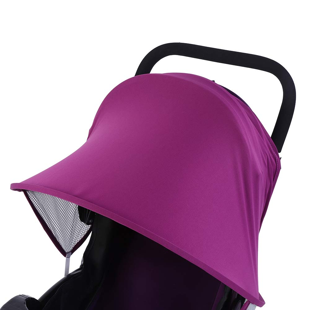 Baby Infant Stroller Sun Shade Canopy UV Protection Rays Easy Installing Sunshade Cover Awning Pushchair Universal Sunblock Strollers for Baby Prams and Buggies, Purple(Only Includes Awning)