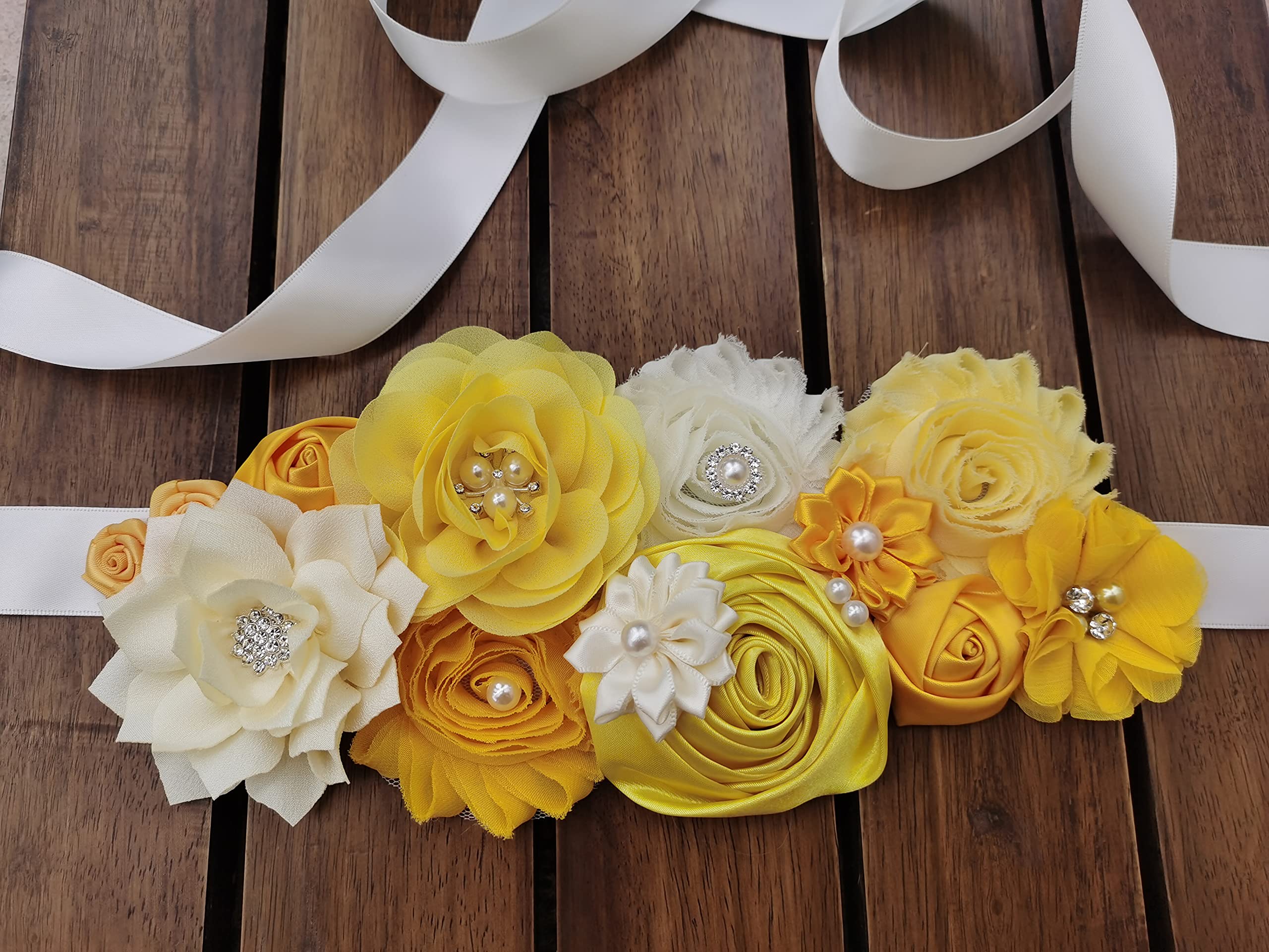 HOSINSECT New Maternity Pregnancy sash for Mom to be Baby Shower sash (Yellow)