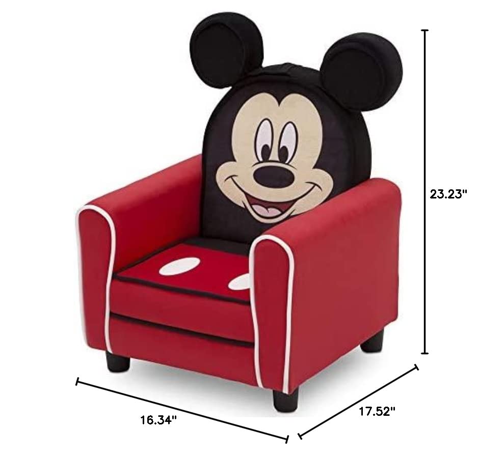 Delta Children Figural Upholstered Kids Chair, Wood ,Disney Mickey Mouse