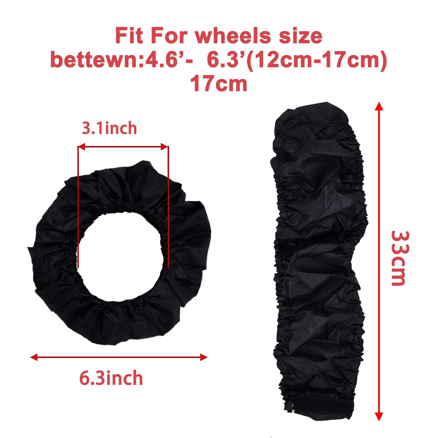 2 Pack Diameter 4.5-6.3 inch Baby Stroller Wheel Cover Dustproof Wheelchair Protector Cover Pushchair Wheel Cover Protector For Outdoor