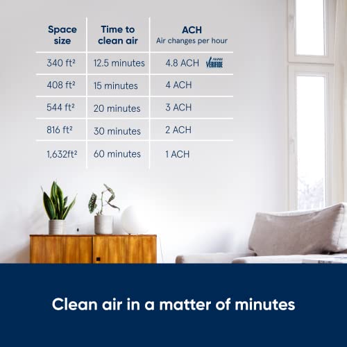 BLUEAIR Bedroom Air Purifier, Air Cleaner Dust Pet Dander Smoke Mold Pollen Allergen, Odor Removal, for Home Office Nursery Kitchen, Washable Pre Filter, HEPASilent, Medium Room, Blue 311 (Non-Auto)