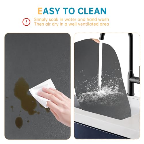 2 Pack Dish Drying Mat for Kitchen Counter, 16"x24"Absorbent Coffee Mat | Dish Mat Drying Kitchen Mat with Non Slip Rubber Back | Hide Stain Dry Mats for Kitchen Dishes , Durable Dish Rack Mat