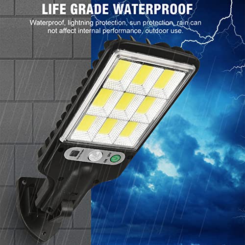3 Modes IP65 Waterproof Durable Outdoor Solar Powered Street Lights Dusk to Dawning with Motion Sensor LED Floods Light for Yards, Farms,Parking Lot, Drive-Way (A)