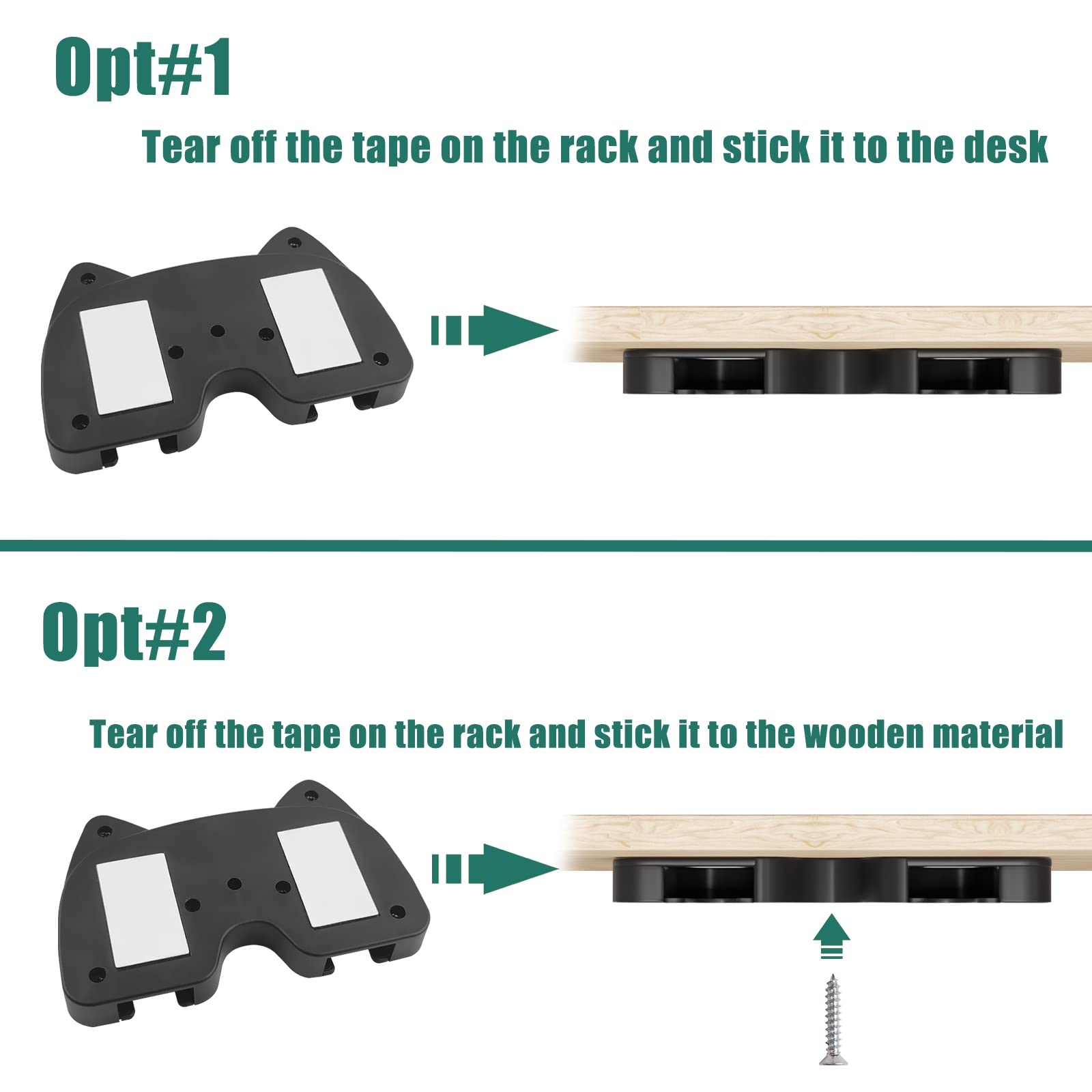 2 Pcs Controller Desk Mount compatible with Xbox Series X/S/Xbox One/Xbox One S/Xbox 360, No Drilling Stick Under Desk Stand Hanger Fit for Xbox Gaming Controllers, Controller Storage Rack Easy to Access