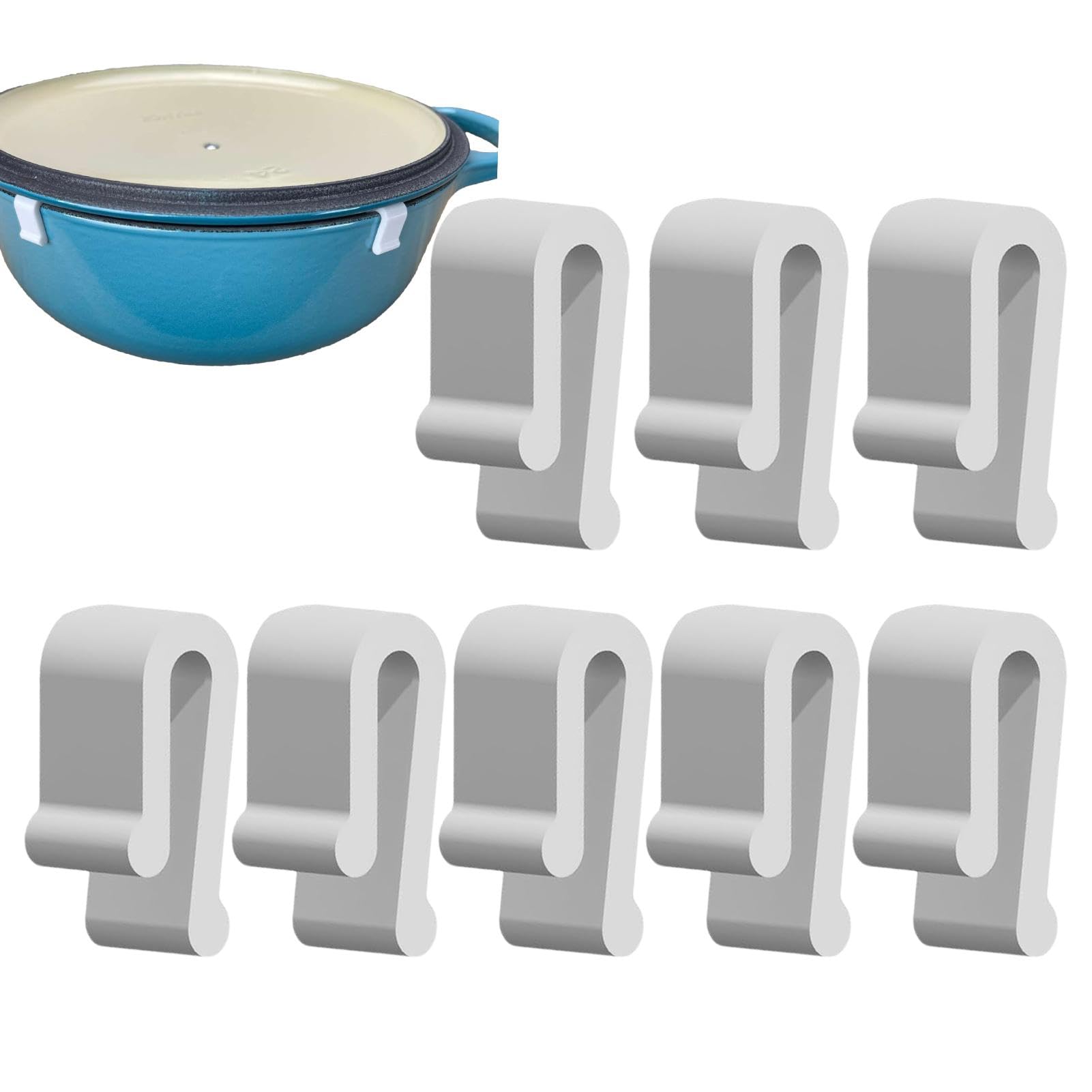 16 Pack Silicone Dutch Oven Lid Protector Clips, Dutch Oven Lid Flexible Bumper Protector Clips for Storage, Cookware Protector Replacement Clips, Non-Slip Protective Clips for Dutch Oven Pots