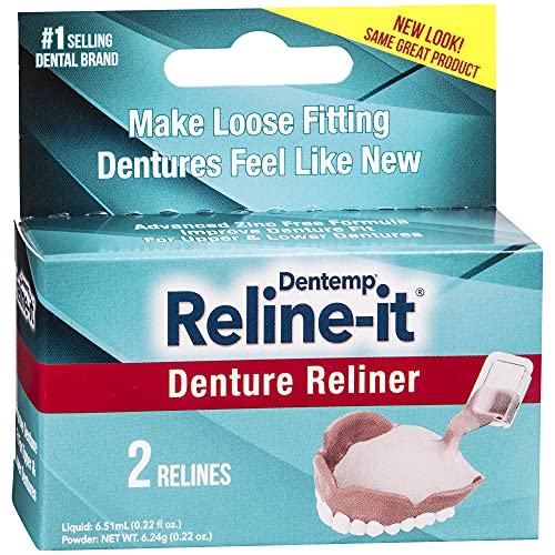 Dentemp Denture Reline Kit - Advanced Formula Reline It Denture Reliner (Pack of 1) - Denture Kit to Refit and Tighten Dentures for Both Upper & Lower Denture