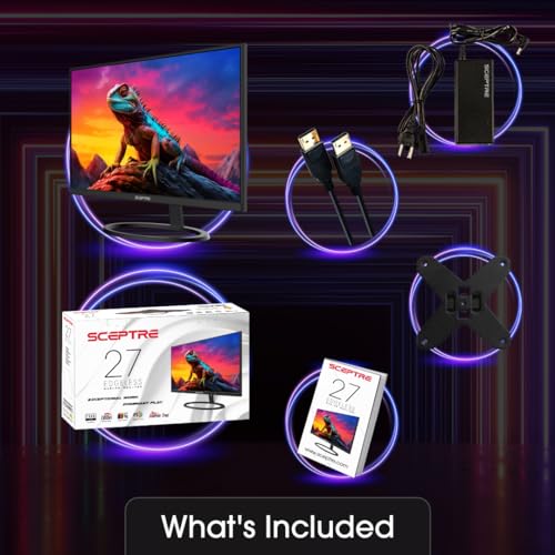 Sceptre 27" IPS 2K Monitor QHD 2560 x 1440 75Hz Edgeless DisplayPort HDMI Build-in Speakers Machine Black