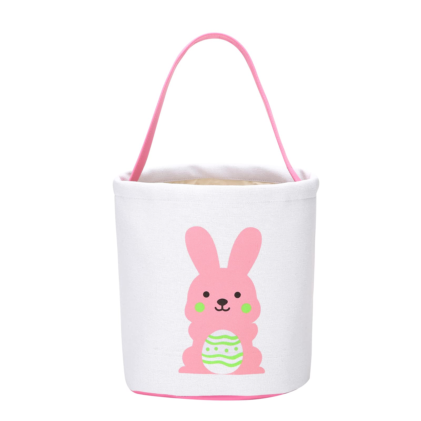 2 Pack Easter Basket Easter Bunny Basket for Kids Rabbit Easter Eggs Hunt Basket Candy Bucket Tote for Easter Parties (Blue Pink)