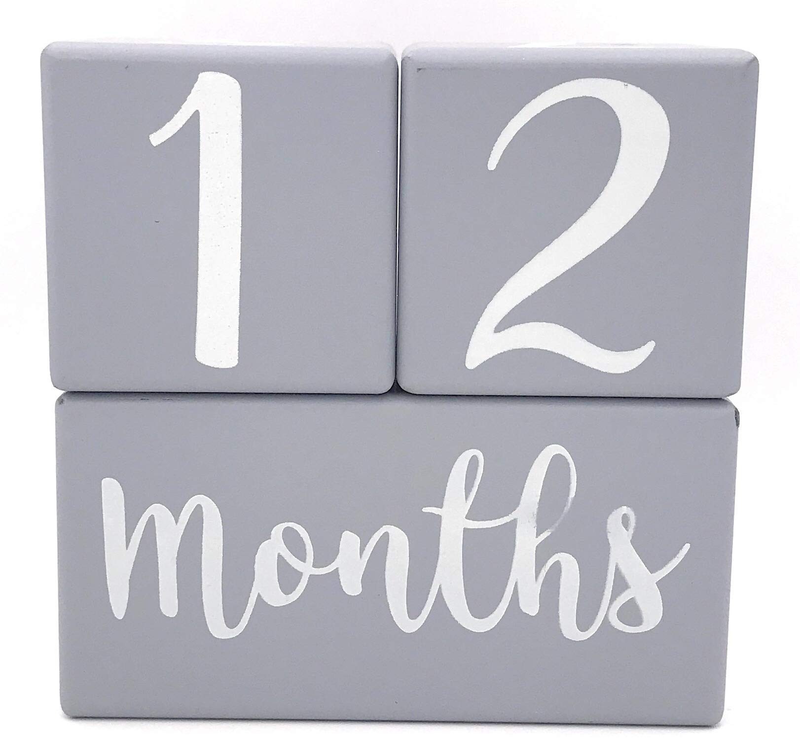 Baby Monthly Blocks Age Months Wood Photo Wooden Number Month Block