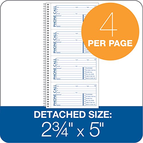 Adams Message Book/Phone Call, Carbonless Duplicate, 5.50 x 11 Inches, 400 Sets per Book (SC1154D), White/Canary (SC1154-5D)