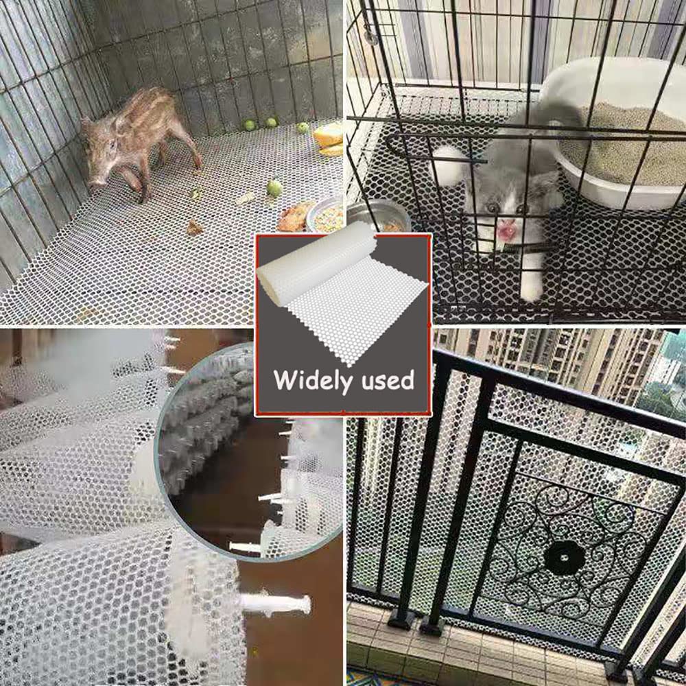 15.7IN x 10FT White Plastic Chicken Wire Fence Mesh,Hexagonal Plastic Poultry Netting for Chicken,Upgraded Plastic Garden Mesh Fencing for Gardening Wire Frame for Crafts, Balcony Protection Net