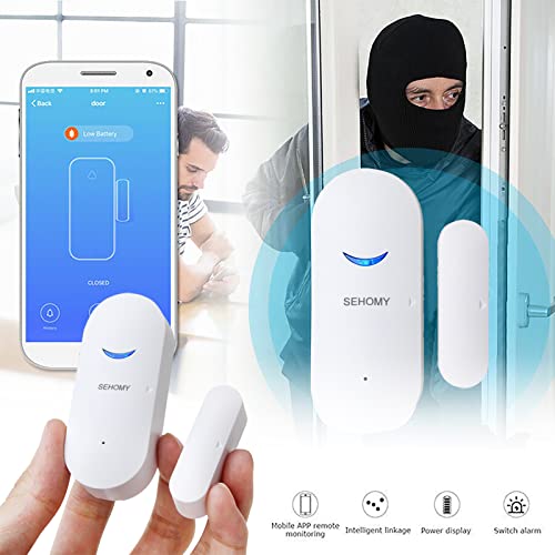 3 Pack WiFi Door Sensor Detector, Smart Wireless Window Sensor Real-time Alarm Compatible with Alexa Google Assistant, Home Security Door Open Contact Sensor for Bussiness Burglar Alert