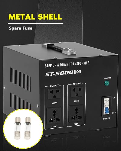 Voltage Converter Transformer 5000W Watt Heavy Duty Step Up/Down 110V to 220V Home Commercial Voltage Converter
