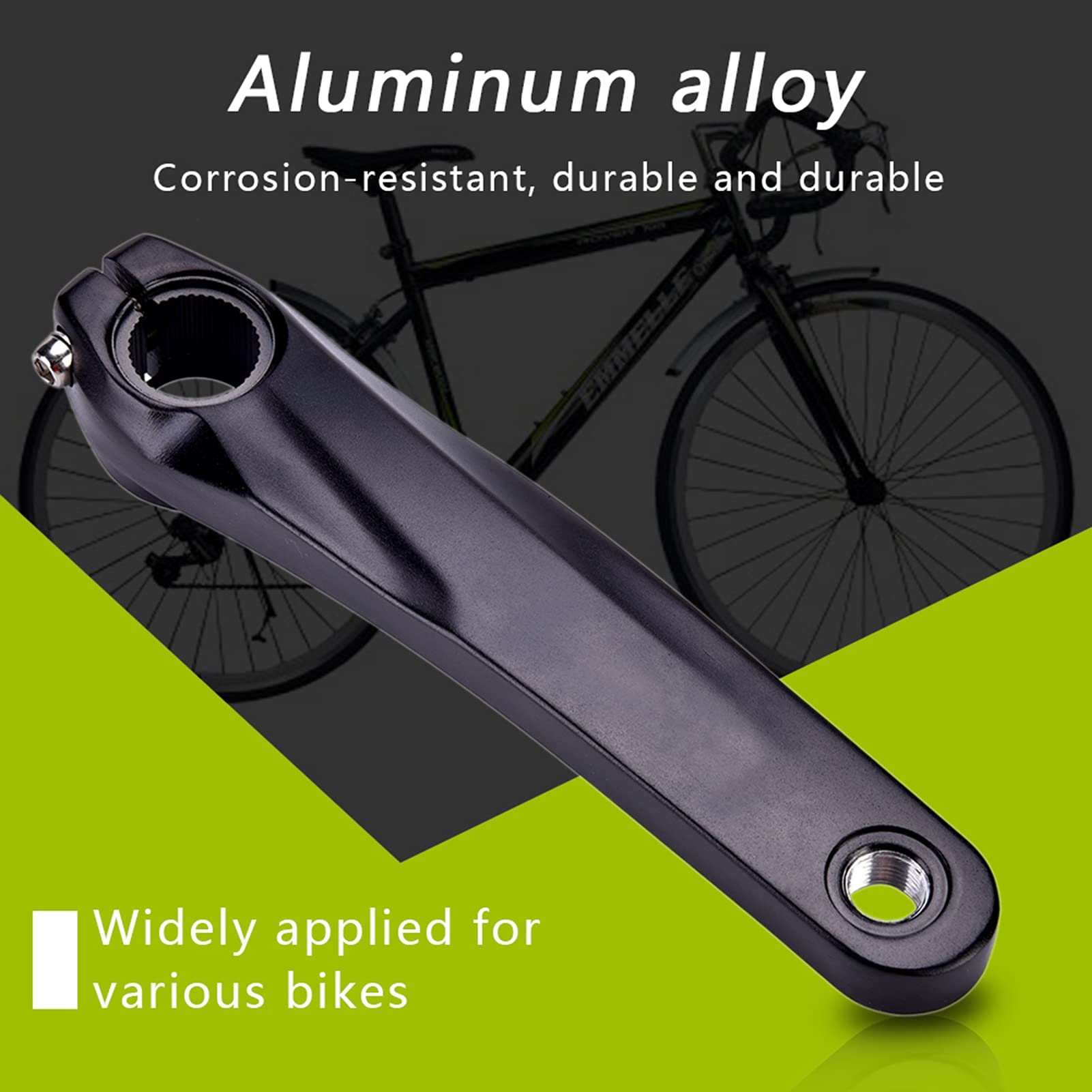 170mm Bike Crank Arm, Aluminum Alloy Left Crank Arm for MTB BMX Road, Compatible for 590 610 SLX Crankset(Black)