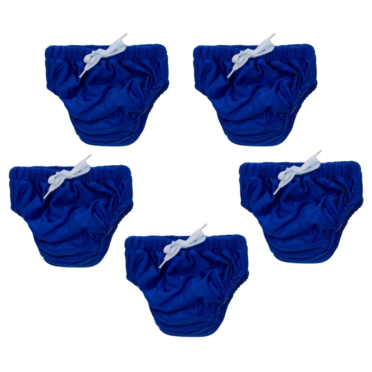 KaWaii Baby Best Fitting Reusable Swim Cloth Diaper Soft Stretchy Mesh Inner, Training Pant, Lightweight, Comfortable, Swimming Lessons, Unisex, Blue, Pack of 5 (M) 24–35 lbs