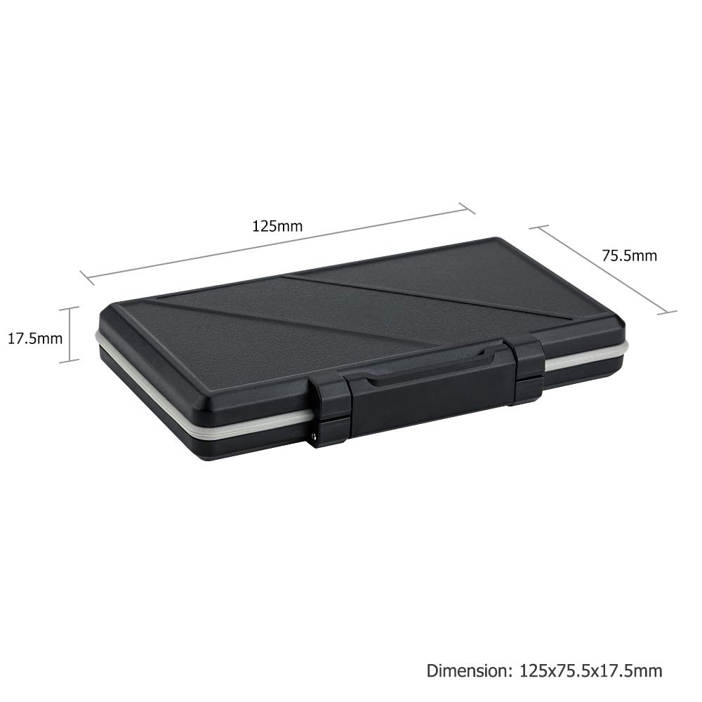 36 Slots Memory Card Case Holder Water-Resistant Keeper Wallet for 12 SD SDHC SDXC + 24 TF MSD MicroSD MicroSDHC MicroSDXC Memory Cards Storage Organizer