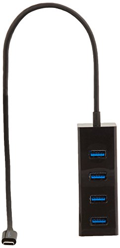 Amazon Basics USB 3.1 Type-C to 4 Ports USB Adapter Hub, Black