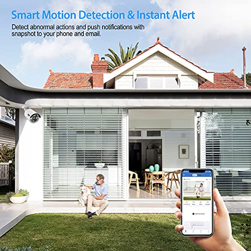 JouSecu 1080P 8CH Wired Home Security Camera System HD 5-in-1 Video DVR Recorder with 4X HD 2MP Weatherproof CCTV Cameras, Motion Alert, Remote Access