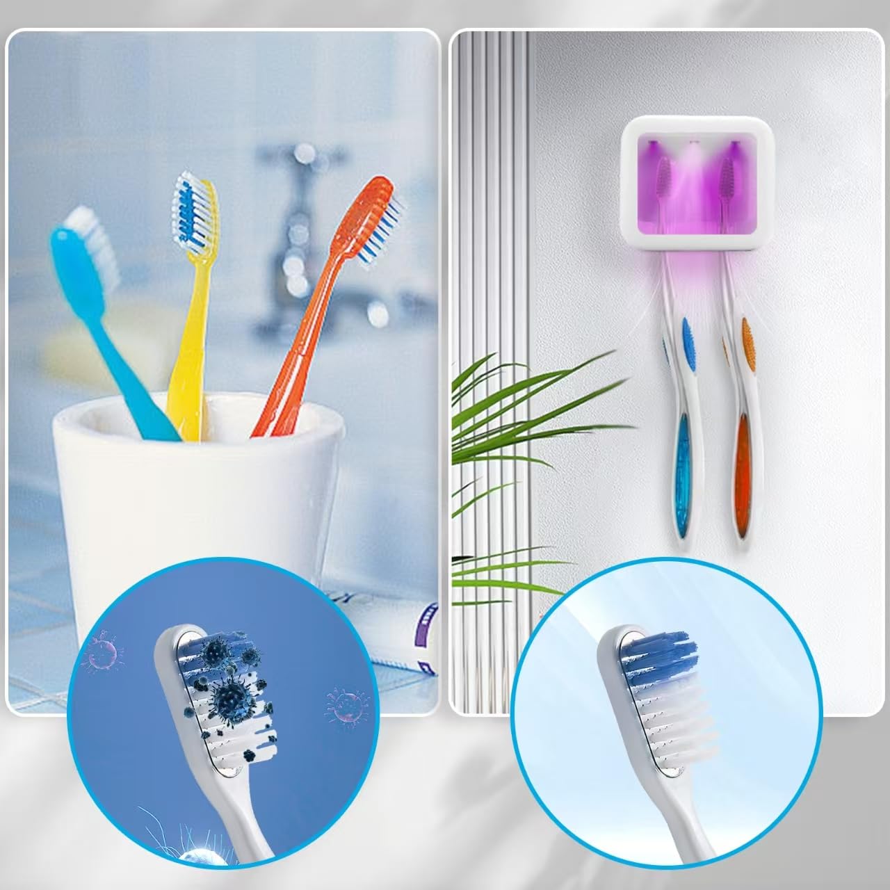 TAISHAN UV Toothbrush Case Sanitizer,Rechargeable Portable Mini Toothbrush Holder with Mirror,Kills 99.9% of Germs,Fits All Toothbrushes for Electric and Manual,Safety Feature for Home and Travel