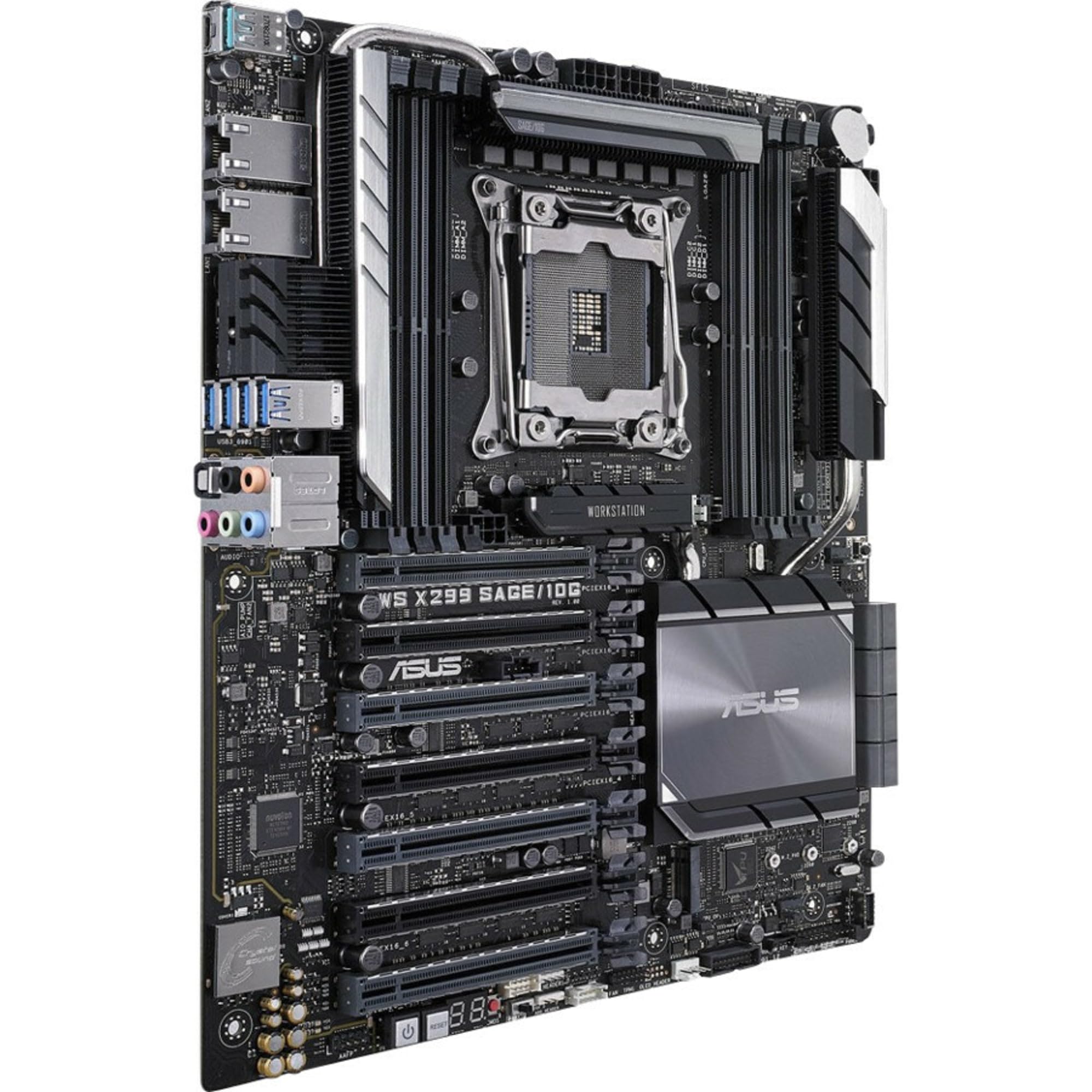 Asus WS X299 SAGE/10G Workstation Motherboard - Intel Chipset - Socket R4 LGA-2066 - SSI CEB - 1 x Processor Support - 128 GB DDR4 SDRAM Maximum RAM - 4.20 GHz O.C, 4.13 GHz O.C, 4 GHz O.C, 3.60 GH