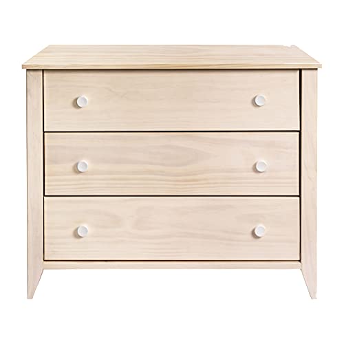 Babyletto Sprout 3-Drawer Changer Dresser with Removable Changing Tray in Washed Natural and White, Greenguard Gold Certified