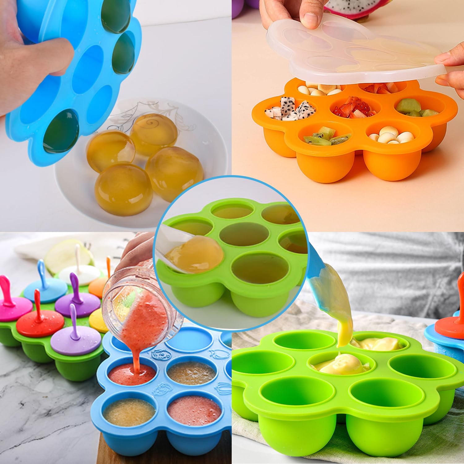 2 PCS Egg Bites Silicone Mold, Sous Vide Egg Bite Maker, Fits Instant Pot 5,6,8 qt Pressure Cooker