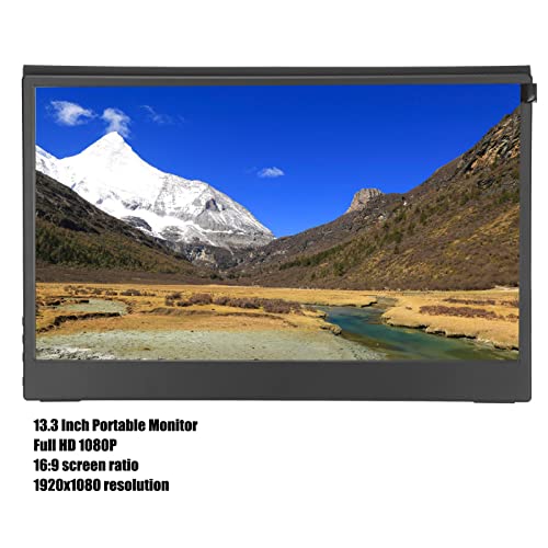13.3 Inch Gaming Monitor, Portable Monitor Full HD 1080P Multiple Display Modes HDR Technology for Computer for Mobile Phone for Laptop