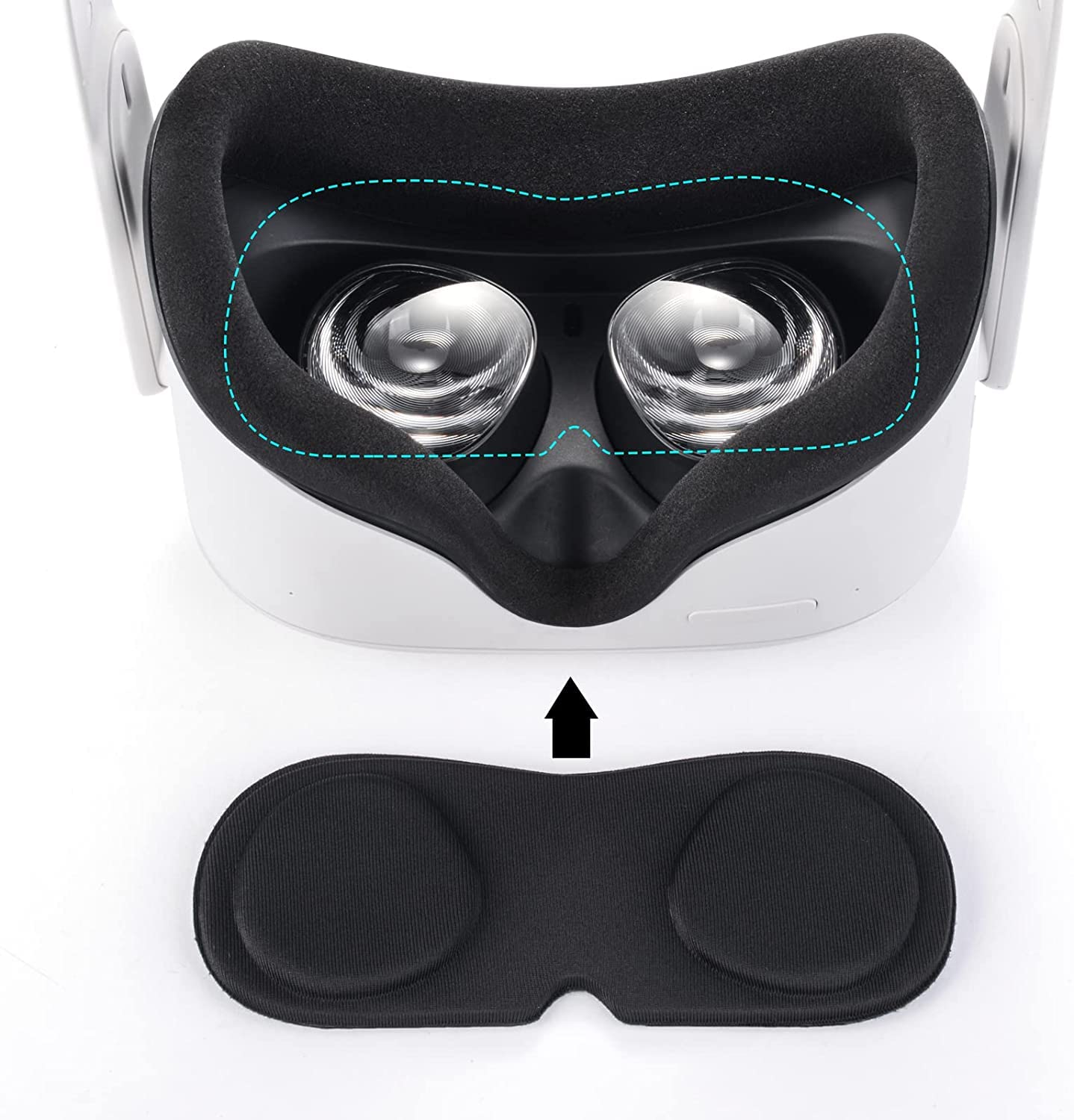3 in 1 VR Head Strap Pad Headband Balance Cushion & VR Power Bank Fixing Strap Replacement & Lens Protector Pad for Oculus Quest 2 Elite Strap,Quest 2 Accessories.…