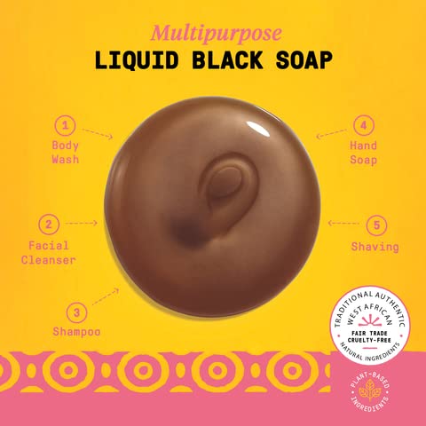 Alaffia Authentic African Black Soap Variety 2-Pack – All-In-One Liquid Soap, Travel-Size Eucalyptus Tea Tree + Full-Size Tangerine Citrus Body Wash, Face Wash, Shampoo, Shaving Soap