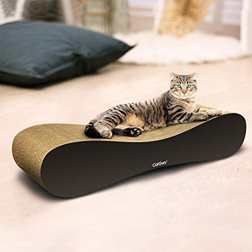 CatGuru Cat Scratcher, Reversible Cat Scratching Pad, Cardboard Cat Scratching Post, Premium Cat Scratch Pad, Durable Cat Scratchers, Cat Scratching Bed, Cat Scratcher Lounge (XXL)