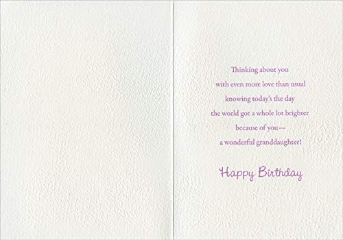 Designer Greetings Flower Basket on Purple Bike Birthday Card for Granddaughter