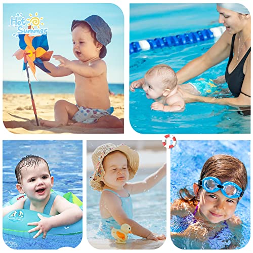 Durio Reusable Swim Diapers Washable Baby Swim Diaper Waterproof Unisex Infant Toddler Swimming Diapers 6-12 Months 02 White & White