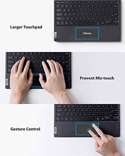 Inateck Surface Pro 7 Keyboard, Bluetooth 5.0, 7-Color Backlight, Compatible with Surface Pro 7/7+/6/5/4, KB02026 Gray