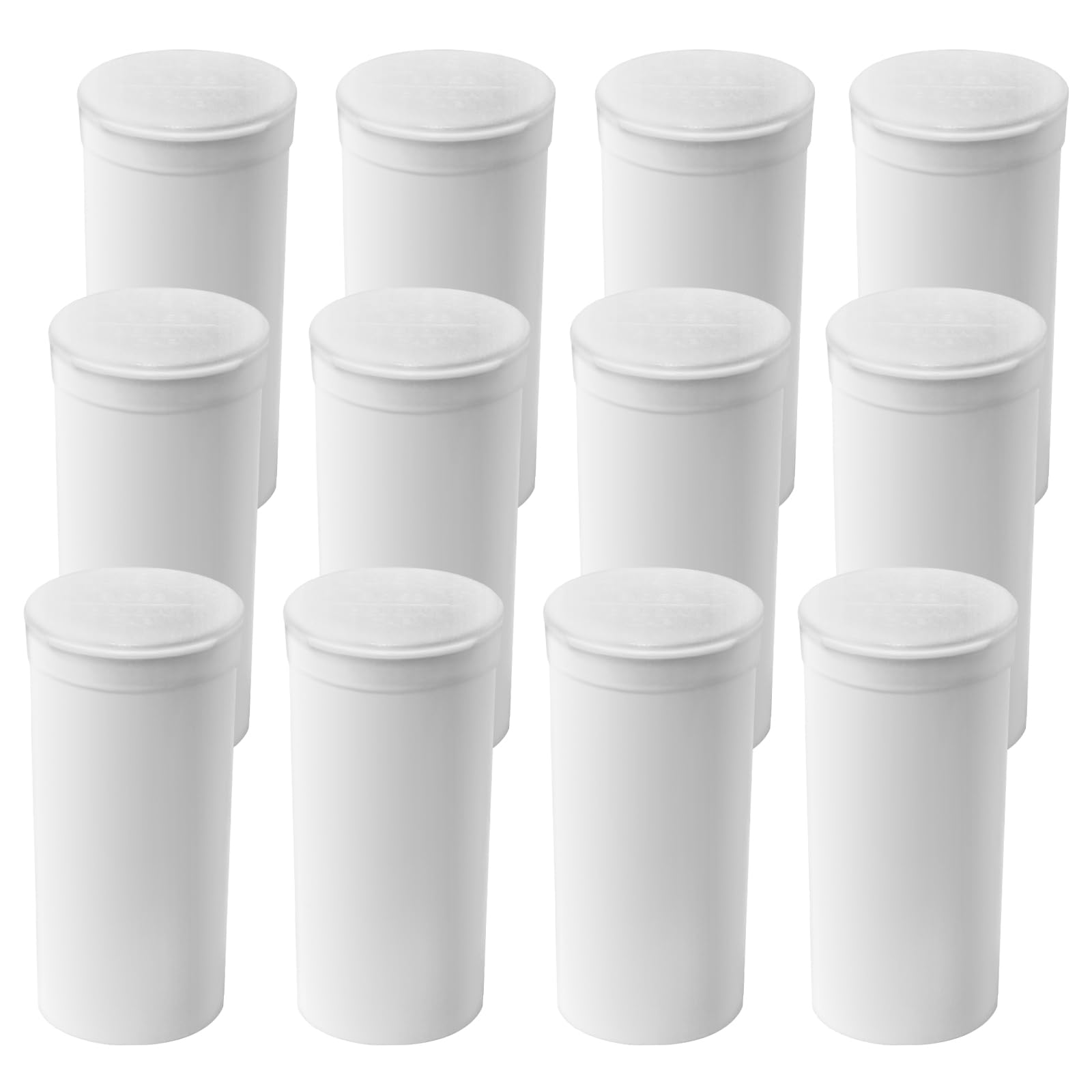 12pcs Plastic Empty Prescription Vial, Waterproof Airtight Joint Pill Bottles with Pop Top Caps Medicine Container (19 Dram, Blue Transparent)