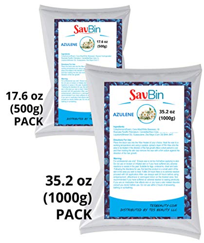 SAVBIN Blue Azulene Hard Wax Beans (Blue Azulene - 2.2 LBS (1000 grams))