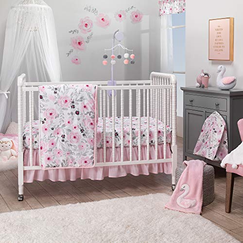 Bedtime Originals Blossom Pink/Gray Watercolor Floral Diaper Stacker