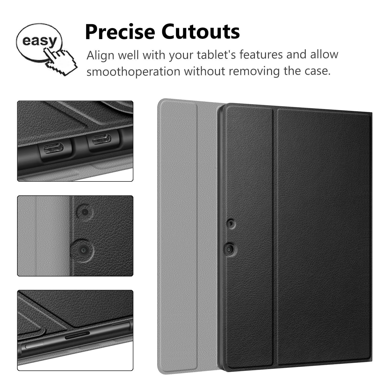 Fintie Case for Microsoft Surface Pro X (2021/2020/2019) - Soft TPU Back Protective Cover Compatible with Type Cover Keyboard for 13 Inch New Surface Pro X (SQ1/SQ2), Black
