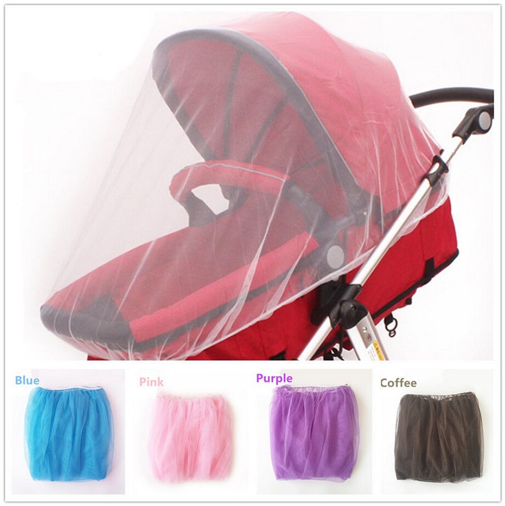 Baby Stroller Mosquito Bug Net Insect Netting Cover 59" Large Size for Pram, Buggy, Infant Carriers, Car Seats, Cradles, Cribs, Bassinets, Playpens, Baby Stroller Bed Full Mesh Cover (White)