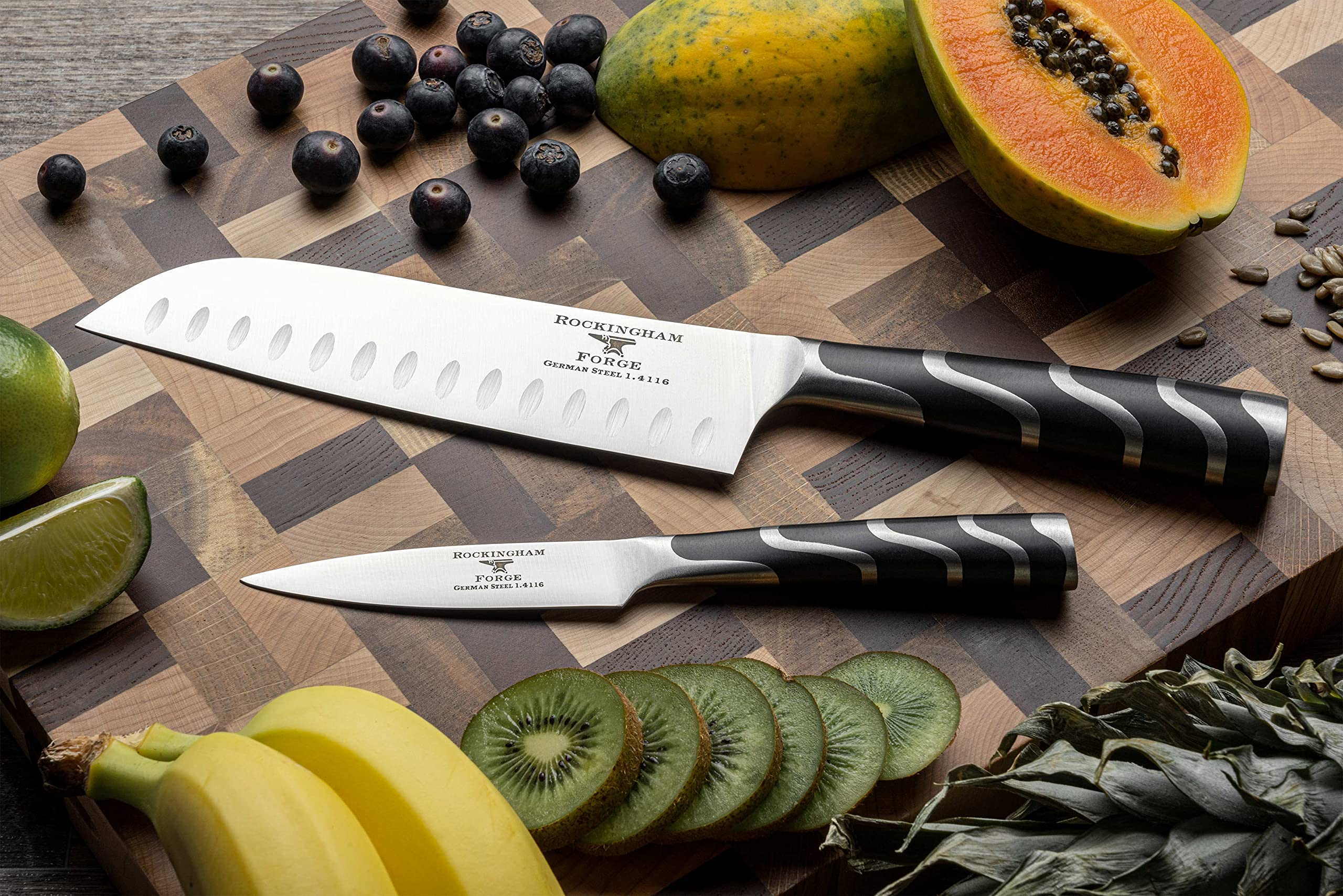 Rockingham Forge 128 Series 4 Inch Vegetable Knife with German Steel Blade, Ergonomic Handle Made of ABS Plastic and Steel, Paring Knife