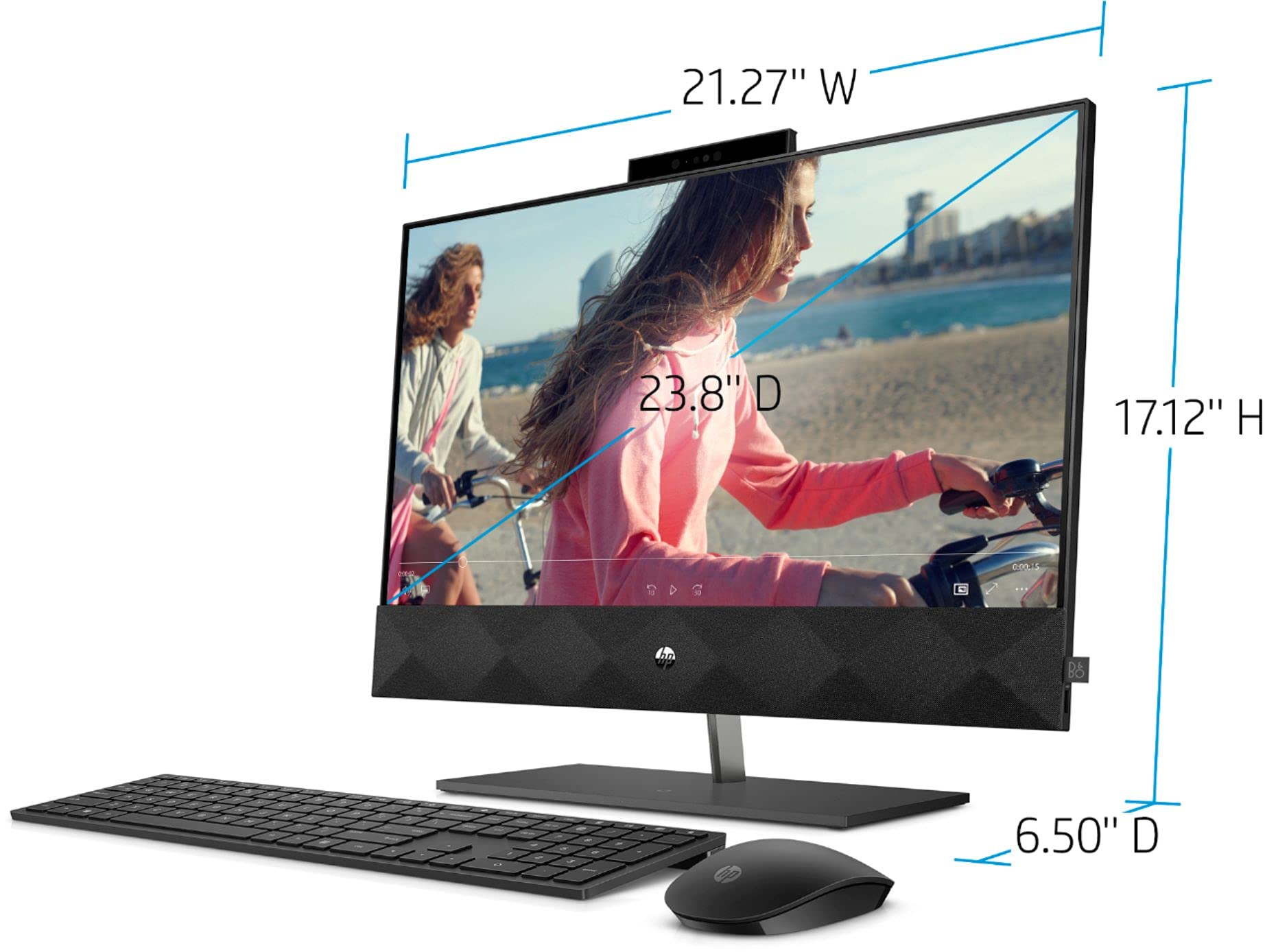 HP Pavilion 24 Desktop 2TB SSD 32GB RAM Win 10 PRO (Intel Core i7-10700K Processor 3.80GHz Turbo to 5.10GHz, 32 GB RAM, 2 TB SSD, 24" Touchscreen FullHD, Win 10 Pro) PC Computer All-in-One