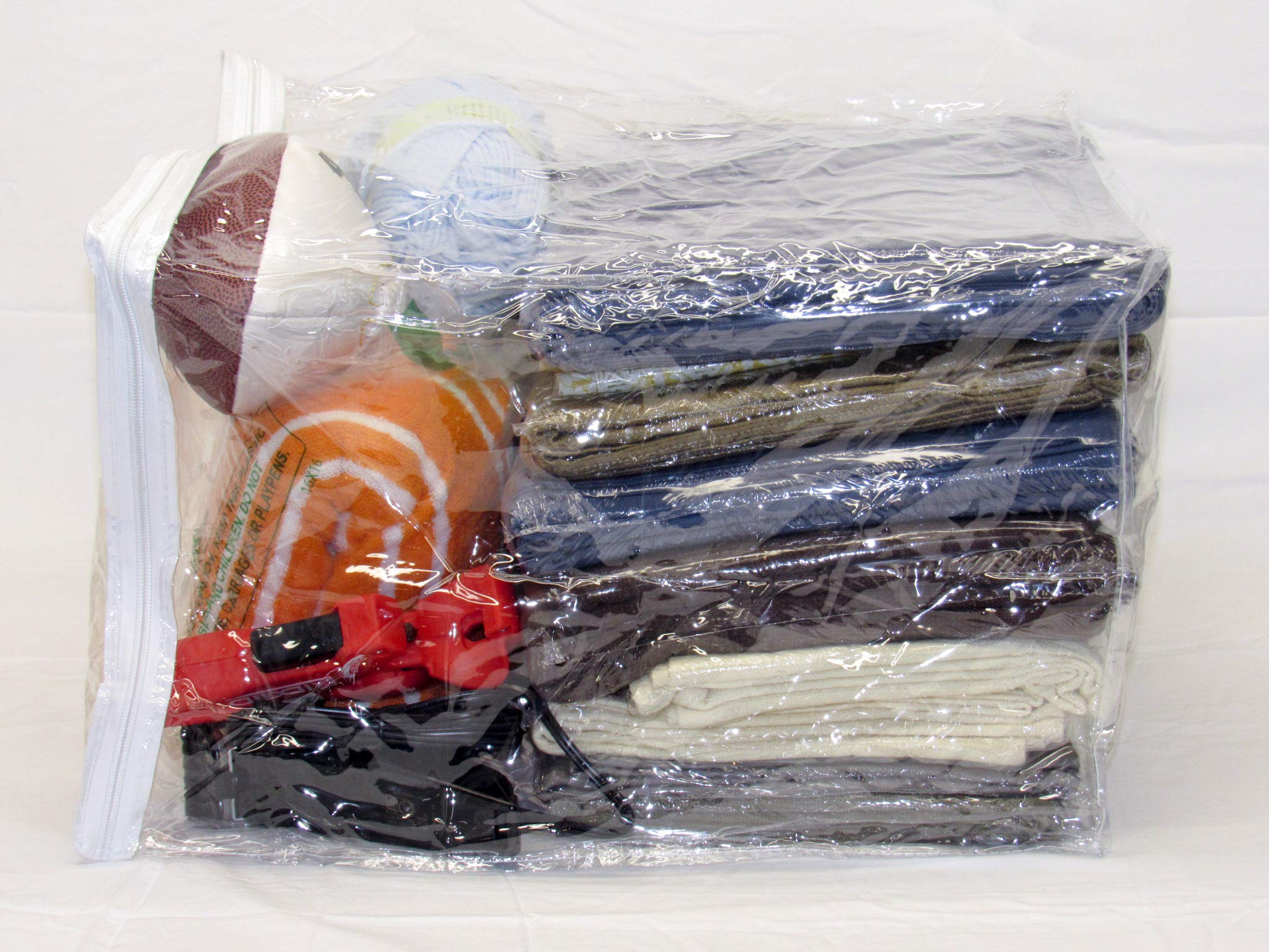 5-Pack Clear Vinyl Zippered Storage Bags 15 x 18 x 12 Inch