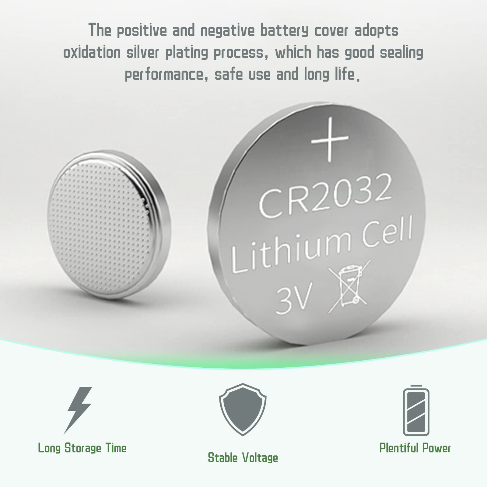 anmas rucci 200PCS CR2032 Lithium Battery Batteries 3V Coin Button Cell for LED Tea Light Candles, CR2032 3v Lithium Battery, 230mAh 3V Coin Battery