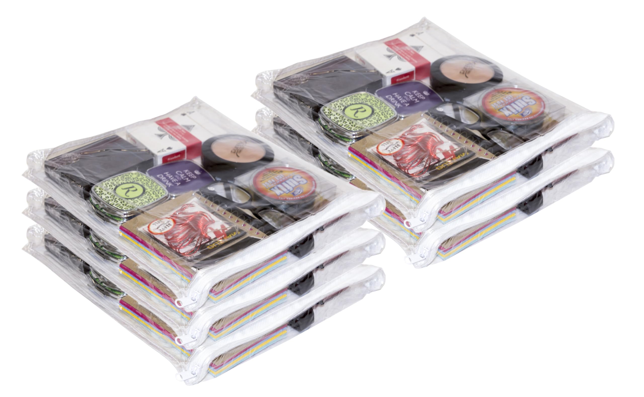 5-Pack Clear Vinyl Zippered Storage Bags 9 x 11 x 1 Inch