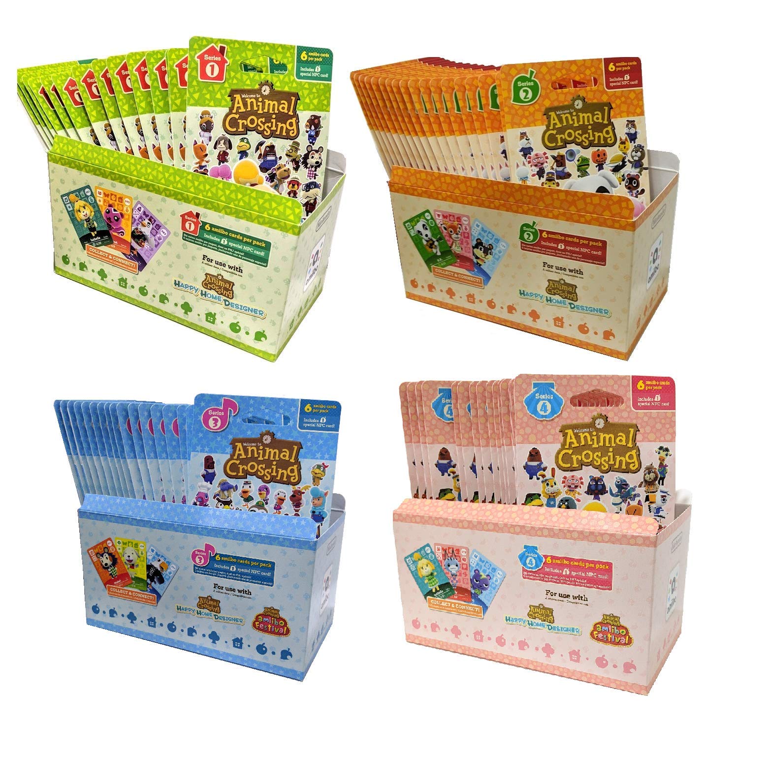 Animal Crossing Amiibo Cards Series 1 2 3 4 Set Bundle (72 Packs) (6 Cards Per Pack / 456 Cards)