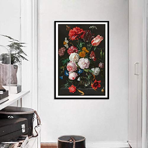 Flowers Canvas Prints Peony Ranunculus Poppies Carnation Nature Floral Wall Art Posters Decor for Home Office(16x20 Inches, Unframed)