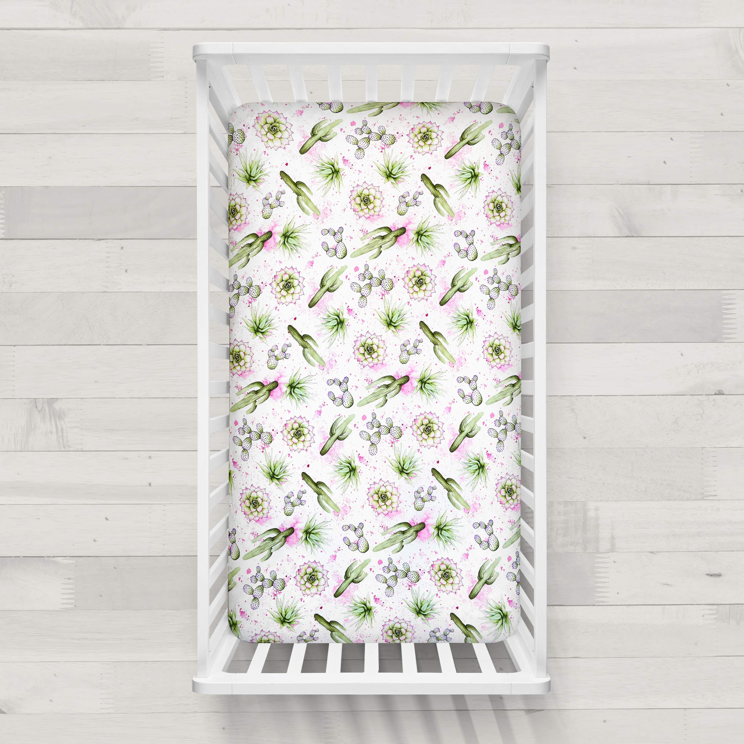 Cactus Design Crib Sheet | Extra Soft Jersey Knit Cotton | Southwest Theme