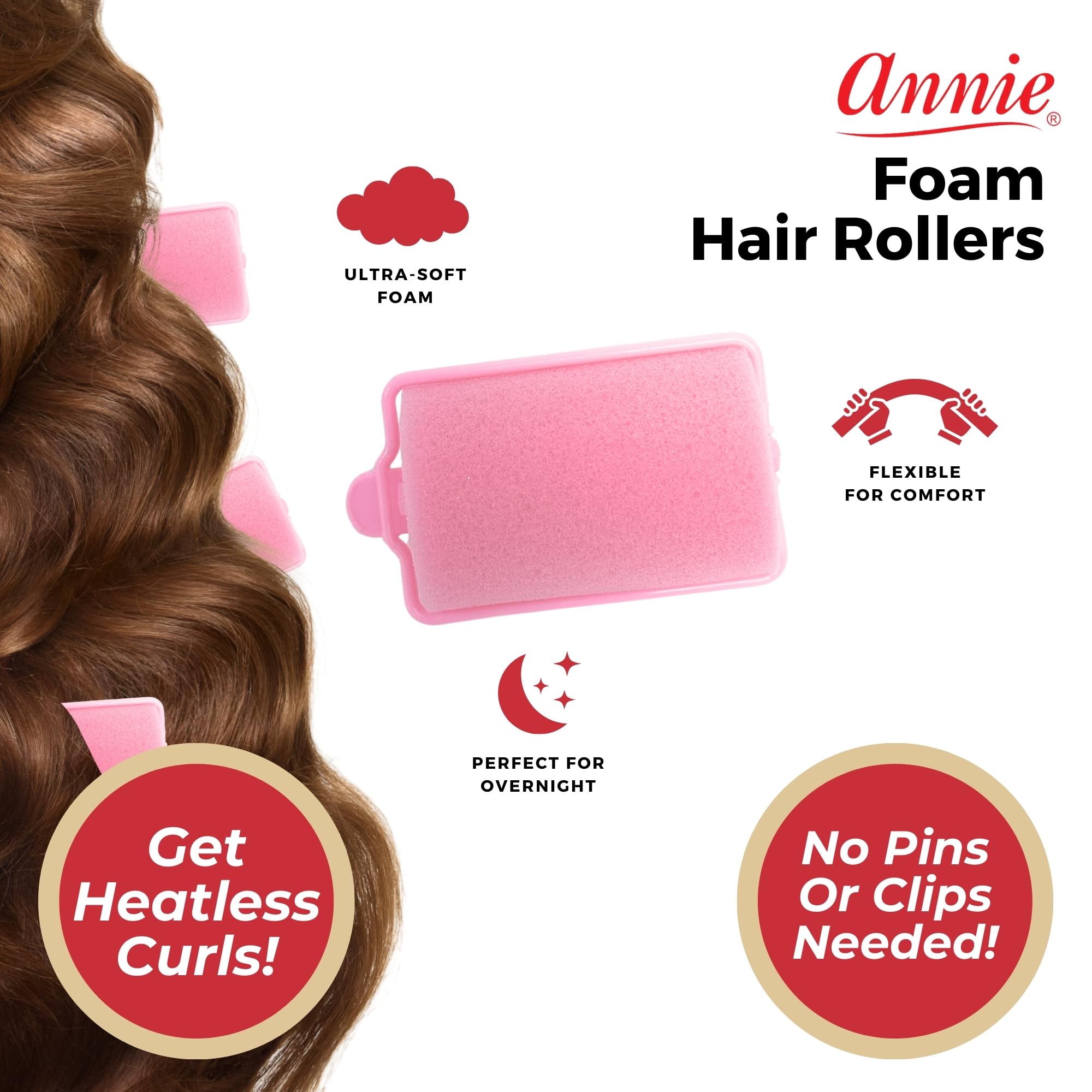 Annie Foam Roller Size1 1/4" x 2 1/4" 8ct -1054