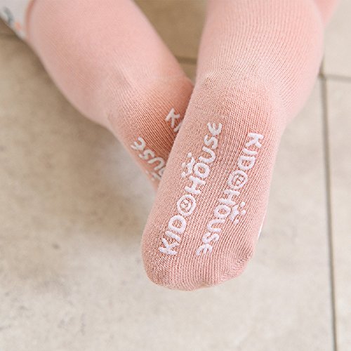 Baby Toddler Knee High Non Skid Socks with Grips for Girls and Boys 8 Pairs (6-24 Months)